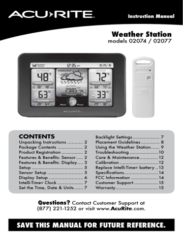 AcuRite Weather Station User manual | Manualzz