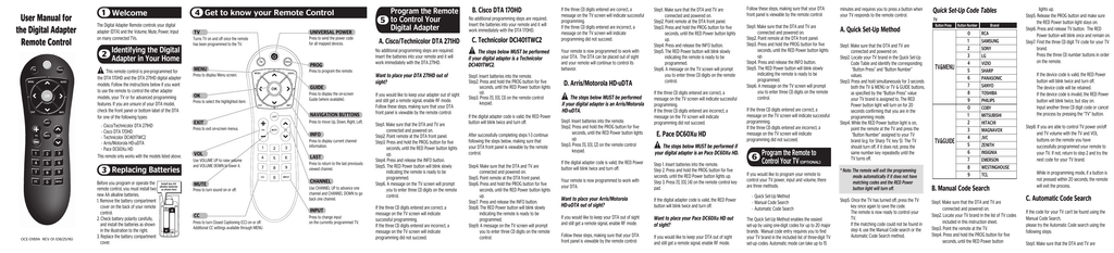 UR2-DTA-RF4 Owner`s Manual | Manualzz