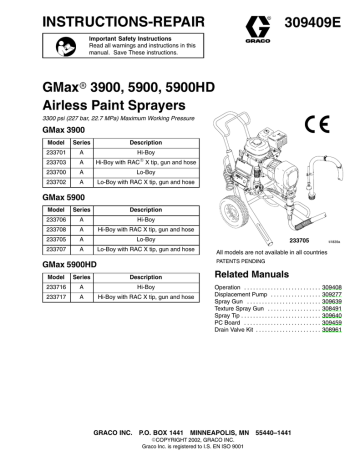 Graco 3900 Paint Sprayer User manual | Manualzz