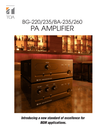 TOA BG-235 CU Brochure | Manualzz