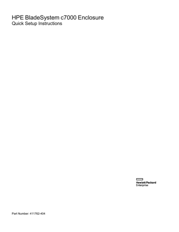 HPE BladeSystem c7000 Enclosure Quick Setup Instructions | Manualzz