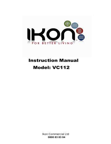 Ikon VC112 Ceramic Cooker Hob Instruction Manual | Manualzz