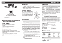 Cateye Velo 7 [CC-VL520] Computer Instruction manual | Manualzz