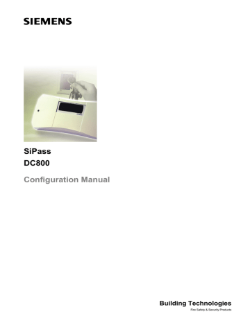 Siemens SiPass DC800 Configuration Manual | Manualzz