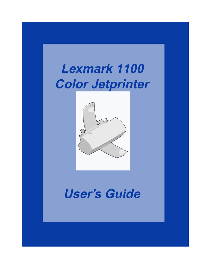 Lexmark 1100 Color Jetprinter User manual | Manualzz