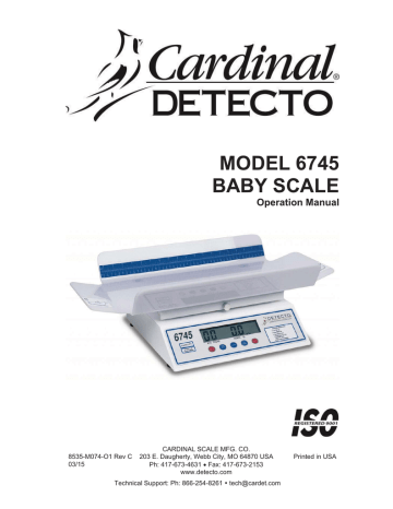 Detecto 6745 manual | Manualzz