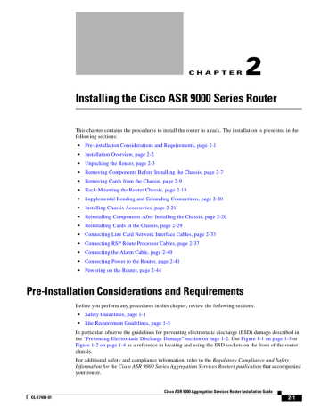 Cisco ASR 9000 Installation Guide | Manualzz