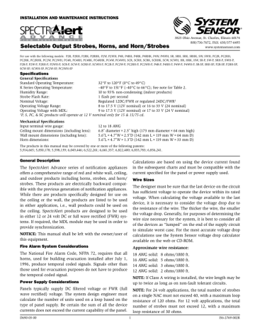 SpectrAlert Advance P2R, P2RH, P2RK Installation Guide | Manualzz