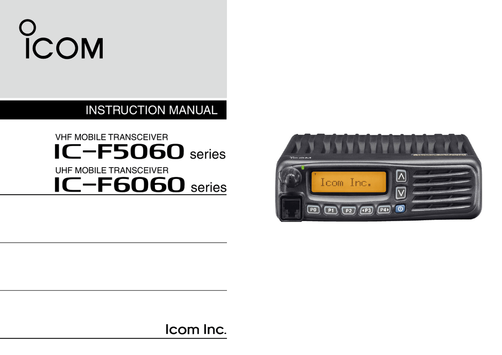ICOM IC-F5060 Series Instruction manual | Manualzz