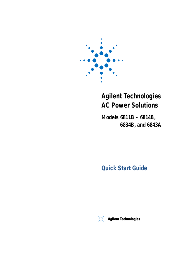 Agilent Technologies 6814B Quick start manual | Manualzz