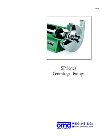 SP Series Centrifugal Pumps Instruction Manual | Manualzz