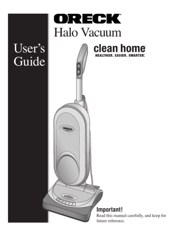 Oreck Halo 100 Vacuum User's Guide | Manualzz
