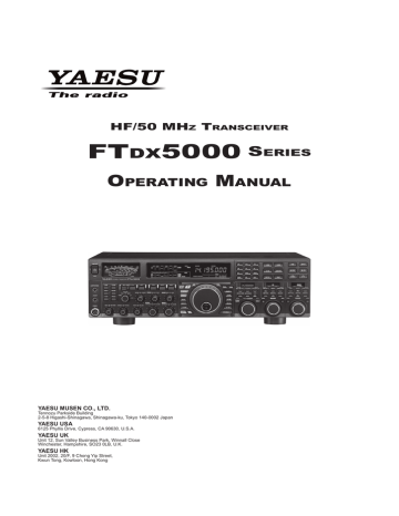 Yaesu FTDX5000, FTDX5000D, FTDX5000MP Operating Manual | Manualzz