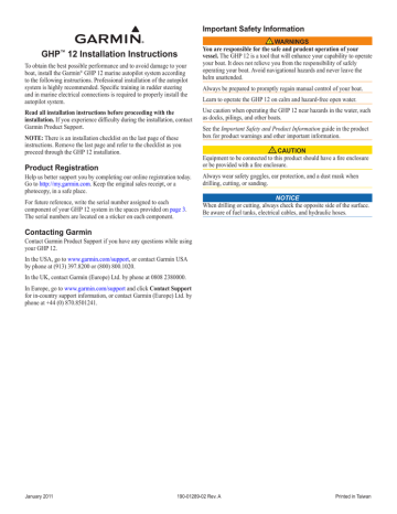 Garmin GHP 12 Installation Instructions | Manualzz