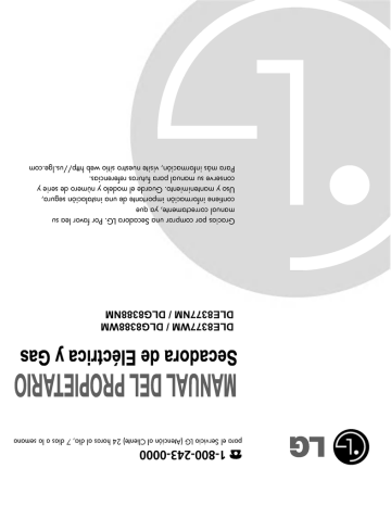 LG Electric Dryer DLE8377WM, DLG8388WM User Manual | Manualzz