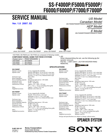 Sony ss-f7000 speaker