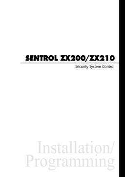 Sentrol ZX200 - Installation And Programming Manual