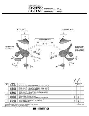 Shimano ST-EF500 Lever Exploded View | Manualzz
