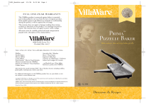 VillaWare Prima 5000 Pizzelle Baker User Manual | Manualzz