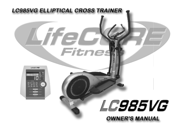 LifeCore Fitness LC985VGs ELLIPTICAL User manual | Manualzz