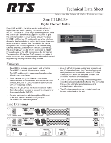RTS Zeus iii le, le Data Sheet | Manualzz
