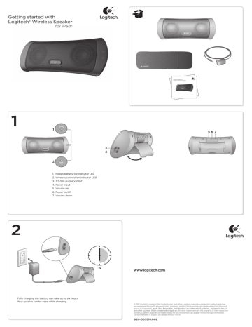 Logitech Wireless Speaker Getting Started Manual | Manualzz