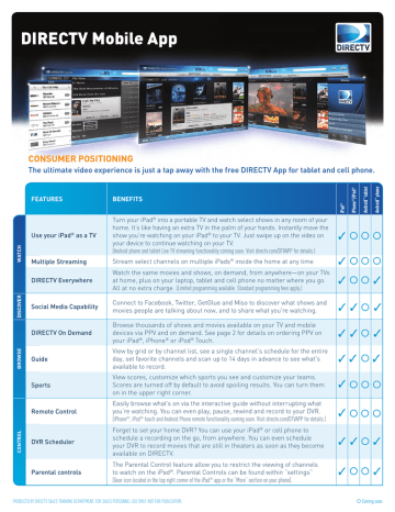 DIRECTV Mobile App User Manual | Manualzz