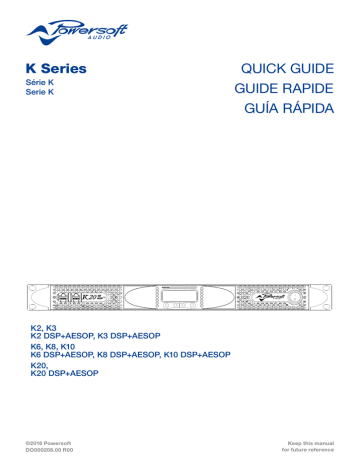 powersoft K2 DSP+AESOP, K3 DSP+AESOP Quick Manual | Manualzz