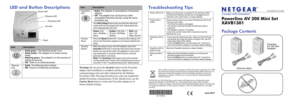 Powerline 500 WiFi Access Point (XWN5001) Installation - Netgear