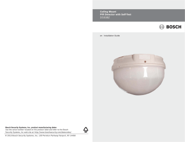 Bosch DS938Z PIR Detector Installation Guide | Manualzz