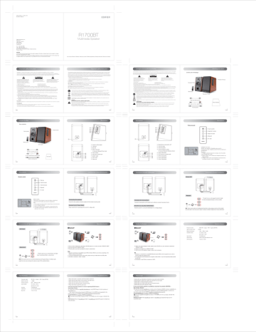 Edifier Multimedia Speaker R1700BT user manual | Manualzz