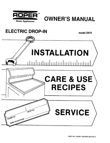 Roper Range/Stove/Oven Repair Manual | Manualzz