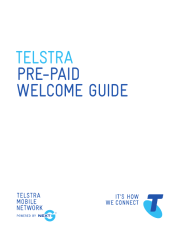 Telstra Pre-Paid Welcome Guide | Manualzz