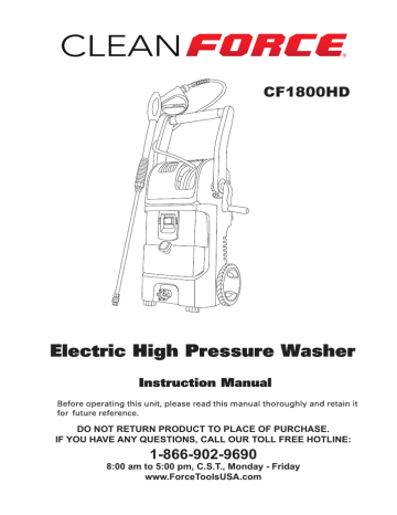 CleanForce CF1800HD Instruction manual | Manualzz