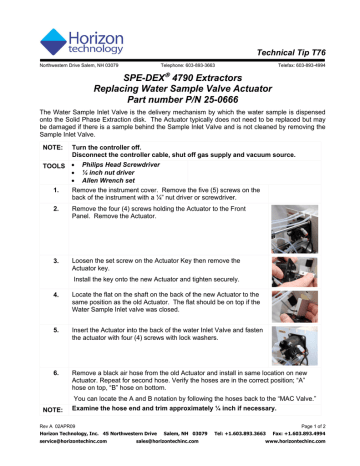 Extractor SPE-DEX 4790 Technical Tip | Manualzz
