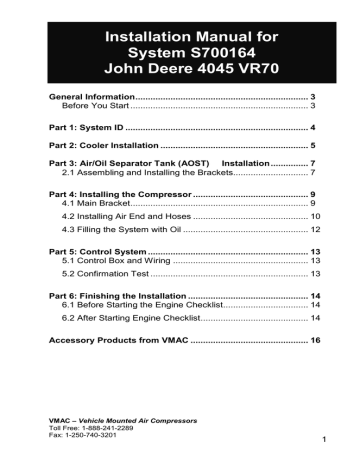 VMAC S700164 VR70 Installation Manual | Manualzz