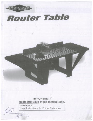Topmaq PORO3000 Router Table User Manual | Manualzz