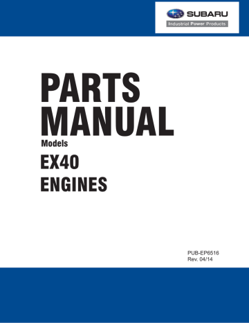 Subaru EX40 ENGINE Parts Manual | Manualzz