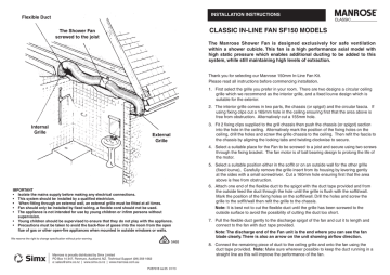 SImx Manrose SF150 Installation instructions | Manualzz