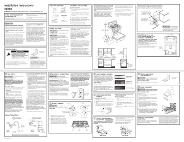 Installation Instructions Range | Manualzz