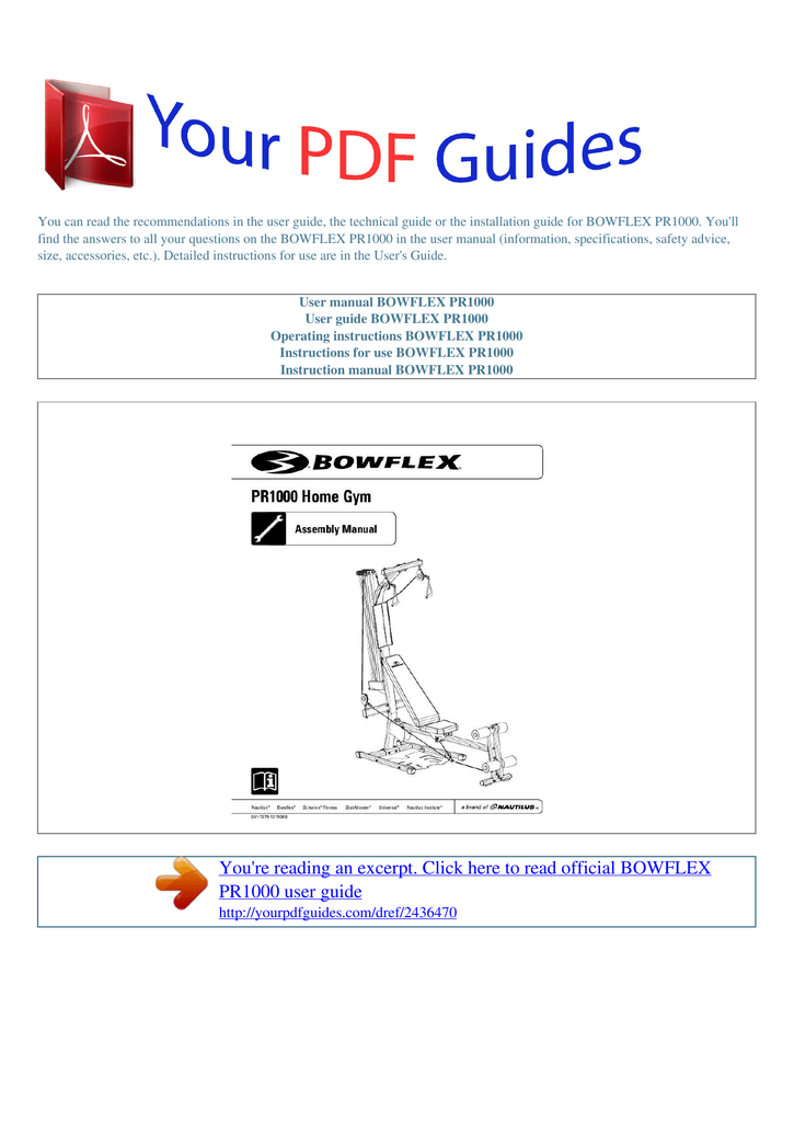 Bowflex Pr1000 Manual | EOUA Blog