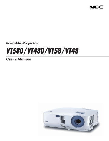 NEC VT580 Projector User manual | Manualzz