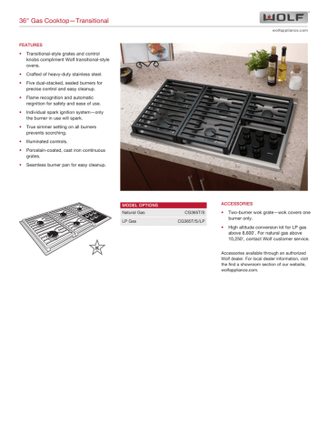 Wolf CG365T/S/LP Specifications | Manualzz