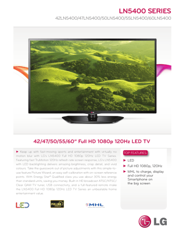 LG 47LN5400 Specification | Manualzz