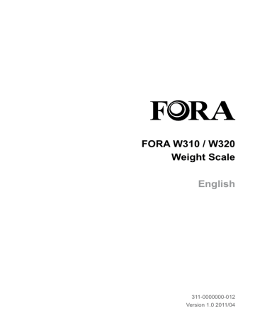 FORA W310, W320 Owner's Manual | Manualzz