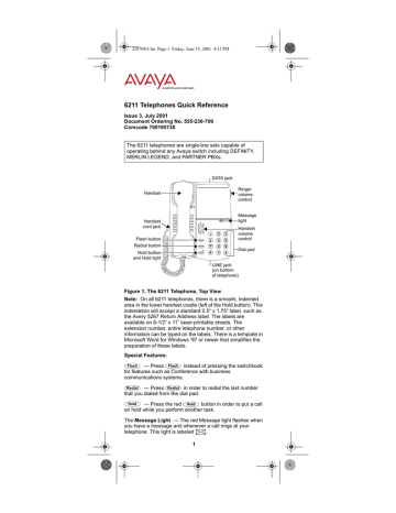 Avaya 6211 Telephone Quick Reference | Manualzz