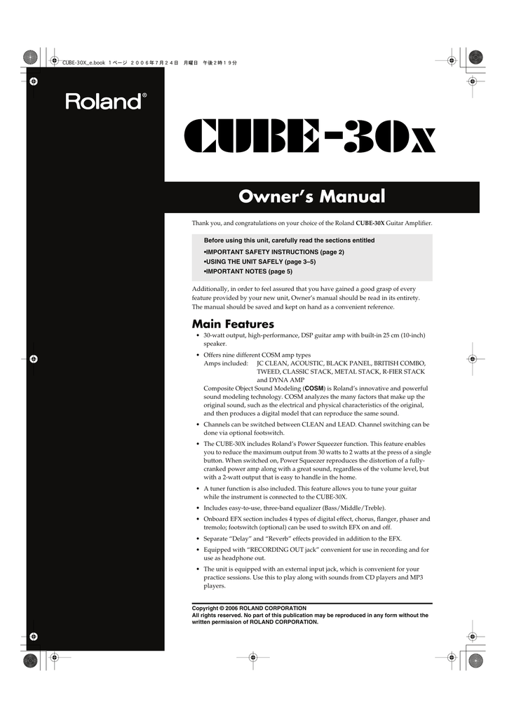 Roland cube 30x manual