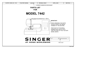 Singer 7442 Sewing Machine User manual | Manualzz