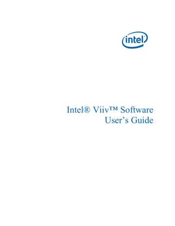 Intel Viiv Software User's Guide | Manualzz