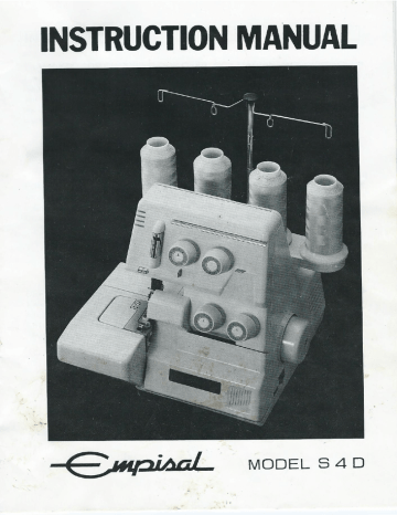 Empisal S4 D Overlock Sewing Machine Instruction Manual | Manualzz